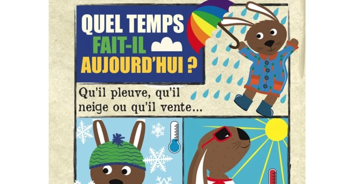Livre bébé en tissu Quel temps fait-il ? - Poppik